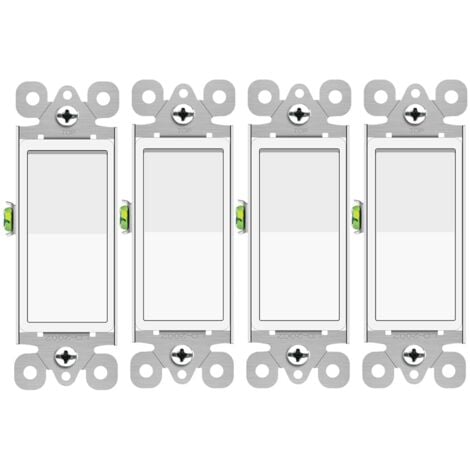 3 Way Light Switch White, 4 Pack Three Rocker 15A 120/277V, On/Off ...