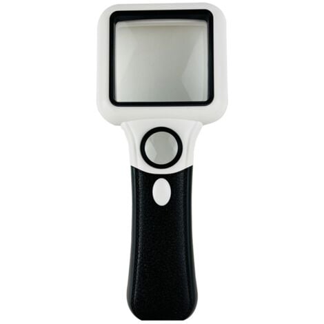 Handheld 5X 45X Lighted Magnifier with 3 LED+UV Lamp Reading Magnifying ...