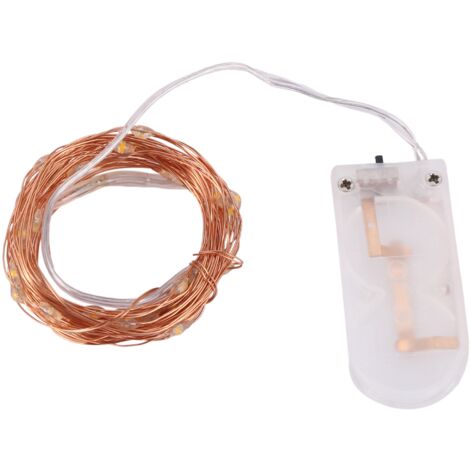 Battery Operated Copper Wire LED String Fairy Lights Xmas Party Length ...