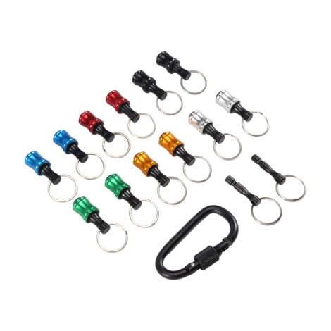 12Pieces 1/4 Inch Hex Shank Bits Holder Keychian, Keychain Extension ...