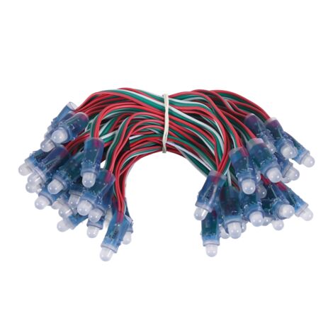 50Pcs WS2811 LED Pixel Light String Advertising Pouring Waterproof Full Color Perforated 12mm DC 5V