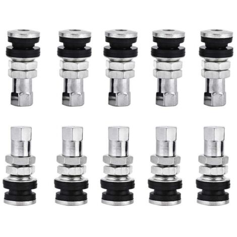 100Pcs Tire Valve Stem Kit Metal TR161 Wheel Stems Dust Cap for ATV Car ...