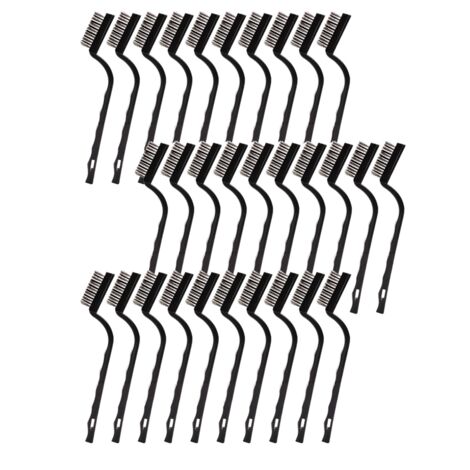 30 Pieces Mini Wire Brush,Stainless Steel Brush,Curved Handle Masonry ...