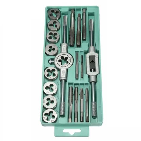 20pcs Hand Tools Plating Tap Dies Set Thread Plugs Taps Screw 1/16 Inch ...