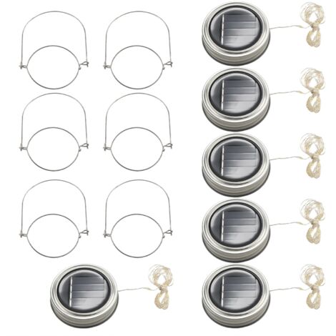 Solar Jar Lid Lights, 6 Pack 20 Led String Fairy Star Firefly Lids ...