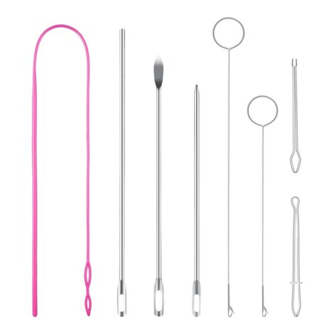Drawstring Threader Tool Set, Stainless Steel Sewing Loop Turner Hooks ...