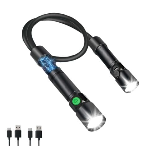 LED Neck Light, Rechargeable Flashlight with Magnetic Base, Detachable ...