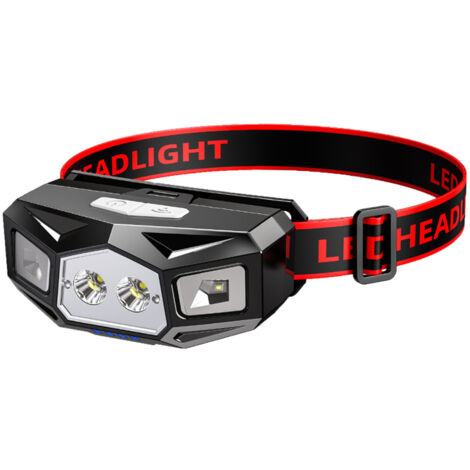LED Headlight Emergency Rechargeable Head-Mounted Flashlight Field Work ...
