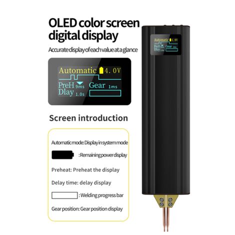 80-Gear OLED Digital Display Spot Welder Portable Dual-Pulse Mobile Phone Battery Cell 18650 Lithium
