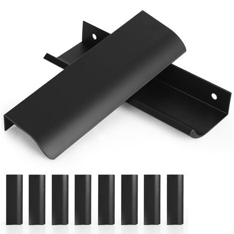 10Pcs Modern Finger Edge Pulls, 120mm/4.7Inch Aluminum Hidden Tab Pull ...
