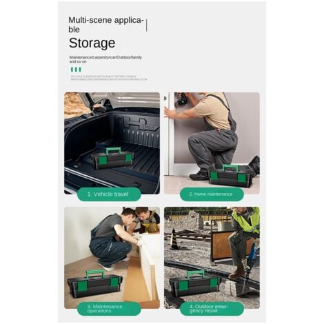 10 Inch Tool Box Plastic Storage with Handle for Carpentry and ...