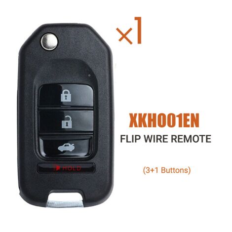 XKHO01EN Universal Wire Remote Key Fob Flip 3+1 Button for Type VVDI Tool