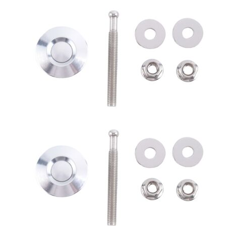 Long Push Button Quick Release Hood Pins Bonnet Lock Clip Latch Bumper Kit