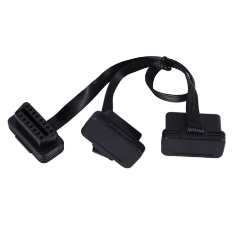 OBDII Extension Dual Connector Y Splitter OBD OBD2 16PIN Male to Female ...