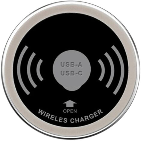 Built-in 60mm Desktop Waterproof Wireless Charger with USB C