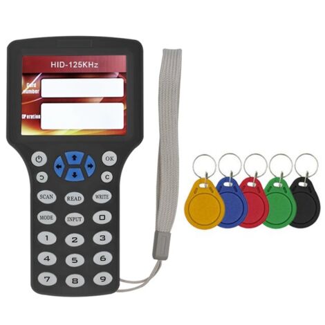 10 Frequency RFID NFC Card Reader Writer Duplicator+5XUID Keychain