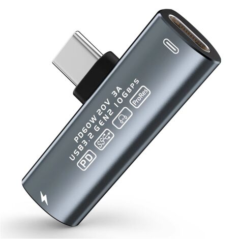 60W USB Typ C to Dual Earphone Adapter for 15