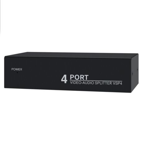 4-Way AV Audio Splitter 1 in 4 Out Composite EU Plug
