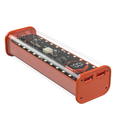 21700 Battery Storage Box 4 Slots DIY Power Bank Orange
