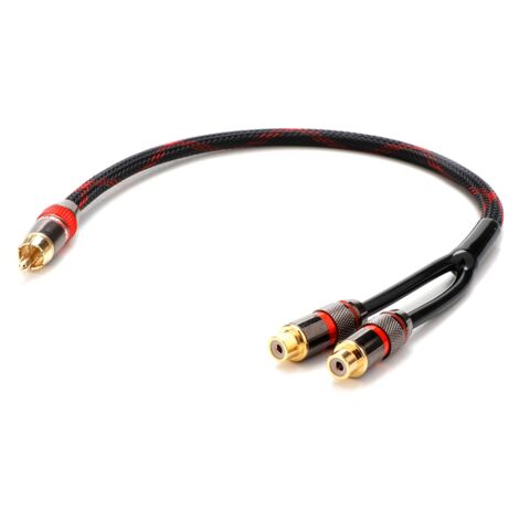 Y Splitter Cable, Audio Jack Adapter, Male to 2 Female Connectors