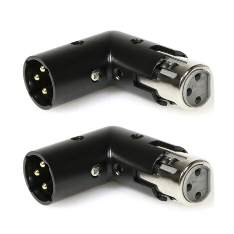 2Pcs 3Pin XLR Angle Adapter Adjustable Male to Female