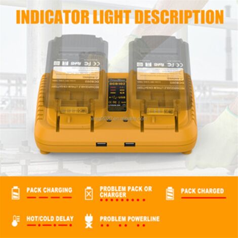 DCB102 Double Charger For 12V 20V Lithium Ion Battery UK PLUG