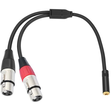 Dual XLR to 1/8 Female Adapter,Balanced Mini Jack(3.5mm) Microphone ...
