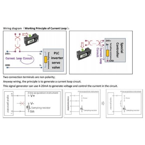 New 2-Wire 4-20MA Current Signal Generator Panel-Mounted Loop 4 to 20MA Simulator High Precision