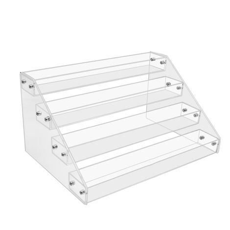 4Tier Clear Acrylic CD Holder Cascading Storage Rack,DVD/CD Display ...