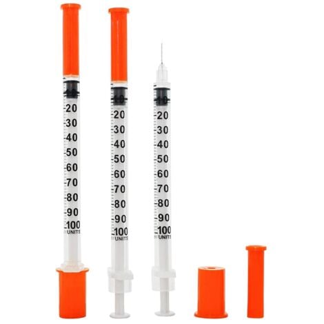 1Ml U-100 Syringe With Needle, 31G 1Cc 5/16-Inch (8Mm), Lab Measuring Supplies, Individually ...