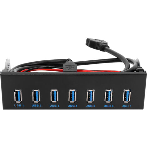 7 Port USB 3.0 Hub 5Gbs 5.25inch CD-ROM Drive Bay CD ROM Front Panel ...