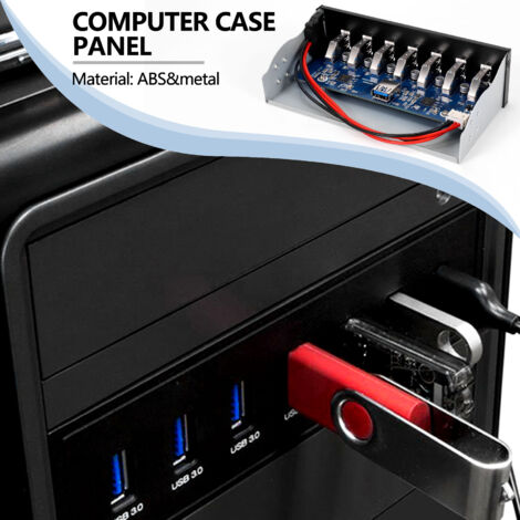 7 Port USB 3.0 Hub 5Gbs 5.25inch CD-ROM Drive Bay CD ROM Front Panel ...