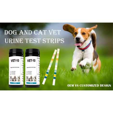 Pet Urine Testing Strips, 100 Urinalysis Parameter Tests for Dogs,Cats ...