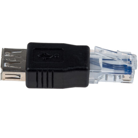 Female USB A to Male Ethernet RJ45 Plug Adapter New