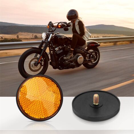 2pcs 2" Round Orange Reflector Universal For Motorcycle ATV Dirt Bike