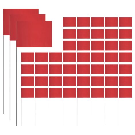 50Pack Marking Flags, Red Yard Flags 15x4x5Inch, Marker Lawn Markers ...