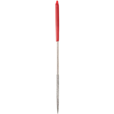 Lapidary Round Rat Tail Diamond Files 3mm x 140mm Silver Tone Red