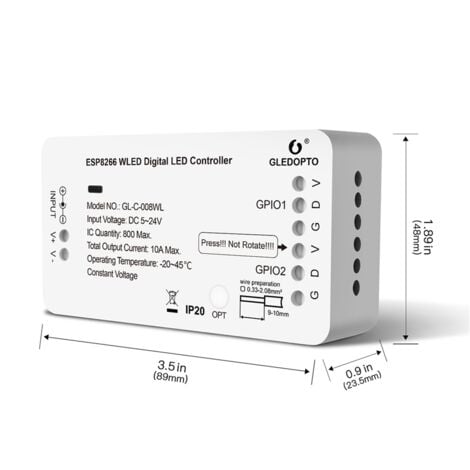 ESP32 WLED LED Controller Smart Dimmer 800IC Segmented Color Funtion ...
