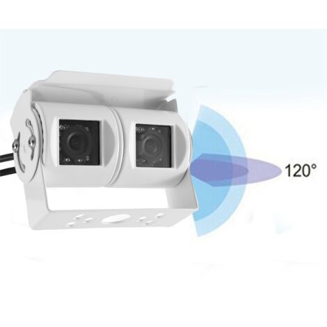 Car Dual Lens White Reversing Camera RV Backup Twin Adjustable Angle ...