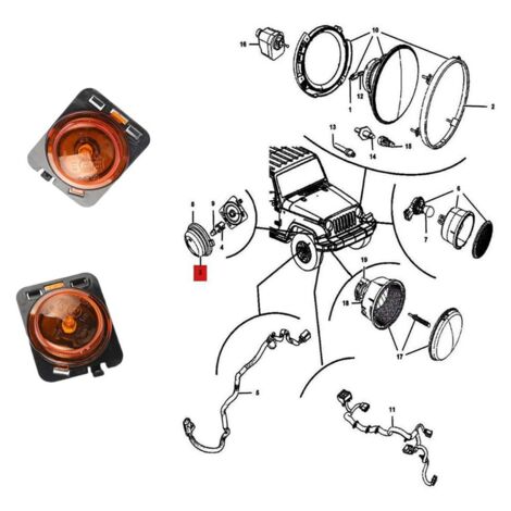 Side Front Light Halogen Marker Position Turn Signal for JK 07-17 ...