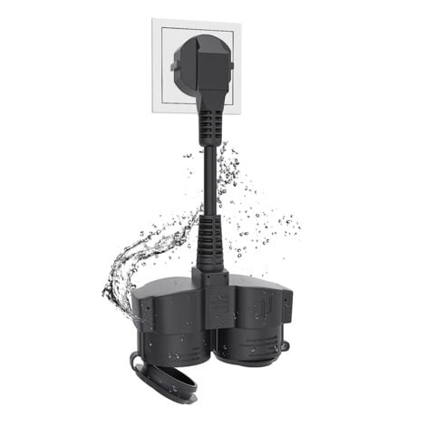 Double Plug for Socket, Extension Cable with 2 Schuko Sockets, Multiple ...