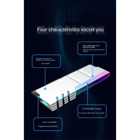 Computer DDR4 DDR5 5V ARGB Sync Memory Radiator PC RGB Colorful RAM ...