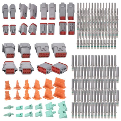 188PCS Deutsch DT Gray Connector Kit with 16 Solid Contacts in 2,3,4,6 ...