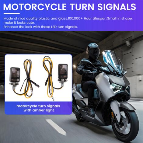 2Pcs Universal LED Black Mini Tiny Small Indicators Turn Signals ...