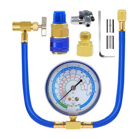 ACR134A Refrigerator Freon Recharge Kit AC Charge Hose with Gauge ...