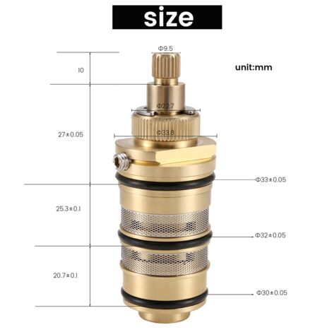 Brass Replacement Thermostatic , Shower Mixer Valve Bar Repair Kit ...