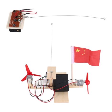 Assembled Wind Turbine Model Boat Wooden Remote Control DIY Science ...