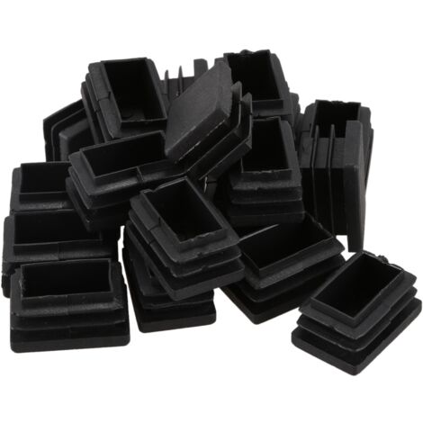 20 pcs Plastic Rectangular End Cap 30mm x 20mm Threaded Pipe Tube Insert