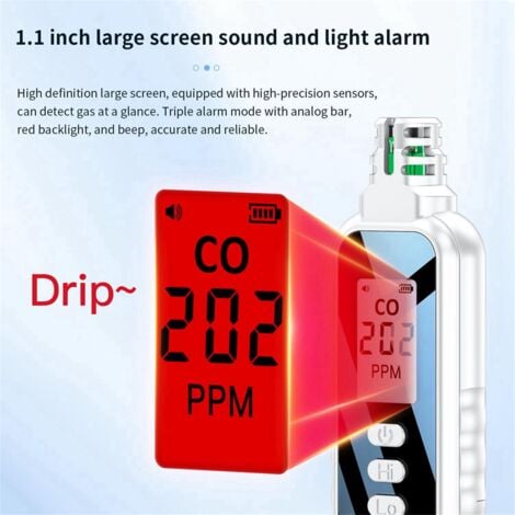 Portable Carbon Monoxide Detectors for Travel, LCD Display Handheld CO ...