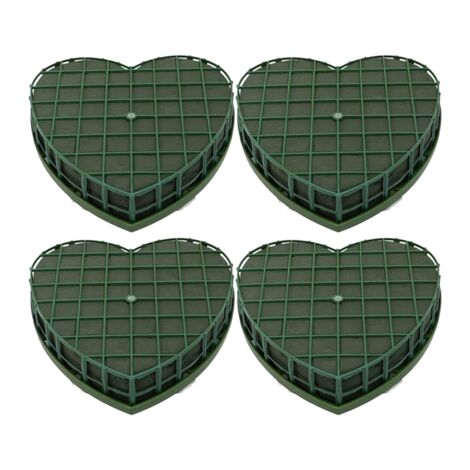 4Pcs Heart-Shape Floral Foam Blocks Green Flower Clay Heart Shaped ...